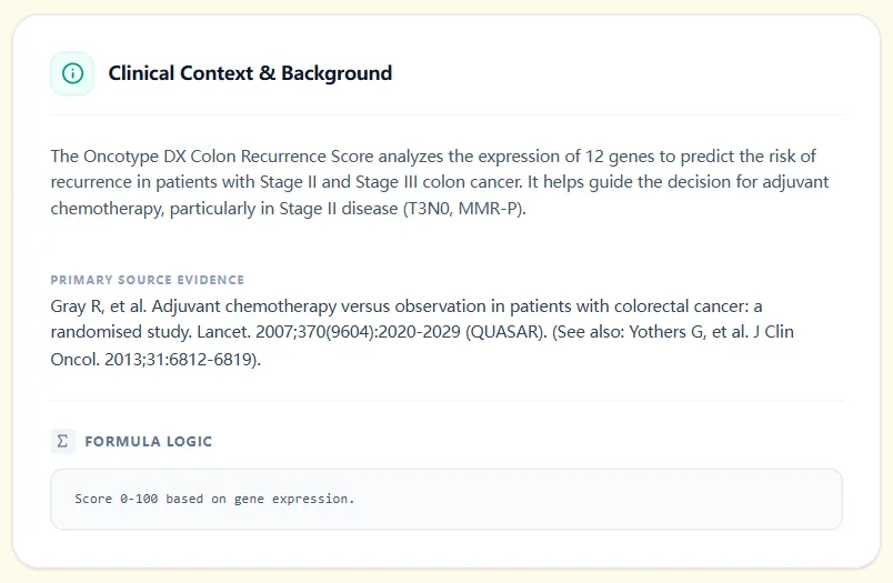 Oncotype DX® Colon Recurrence Score: Evidence-Based GI Decision Support ...